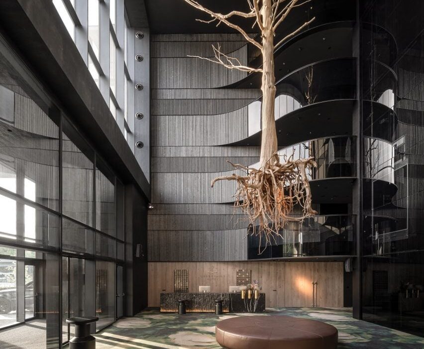 Thermory wood cladding forms backdrop to Grand Emily Hotel in Ukraine ...
