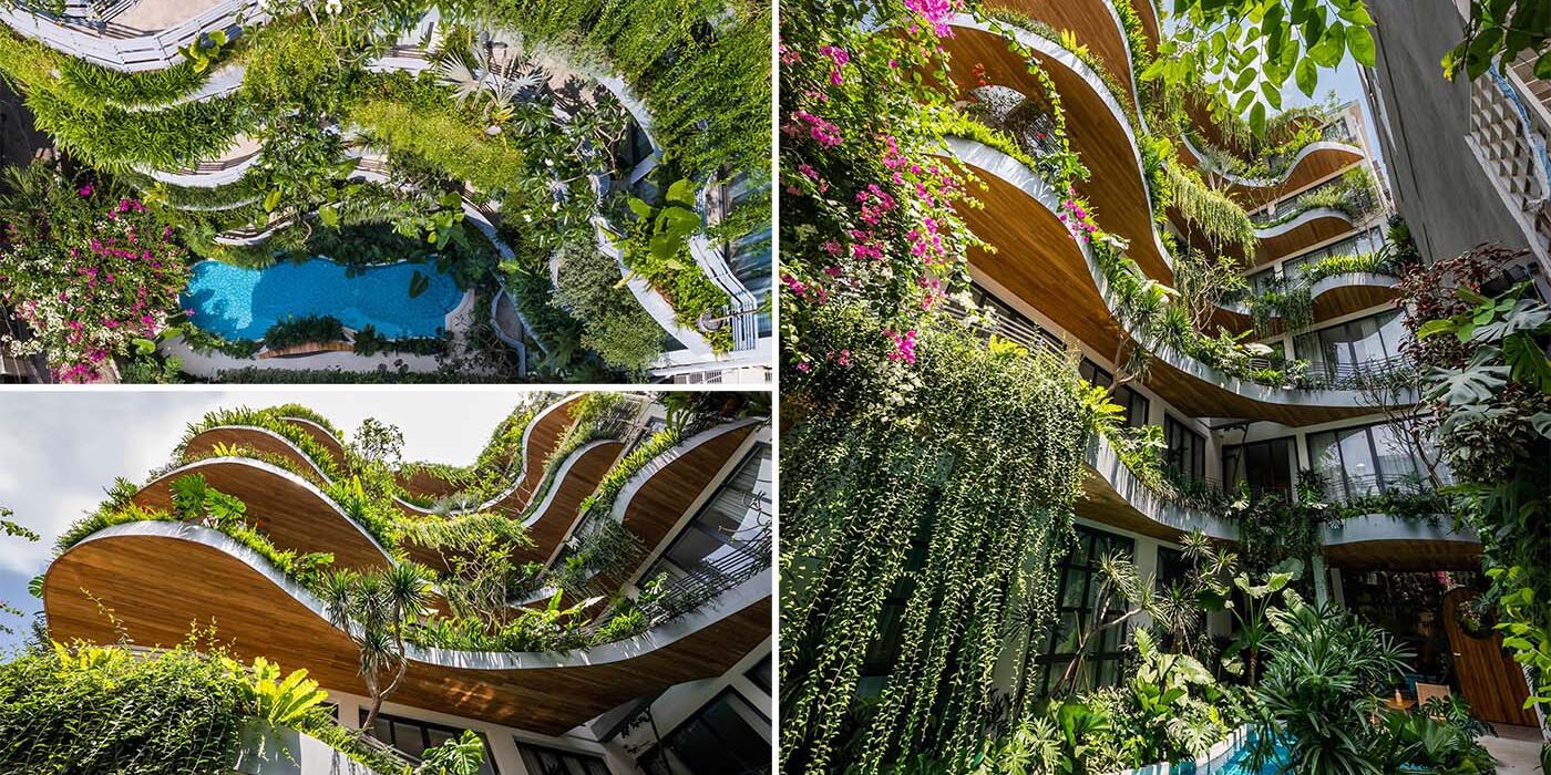 Wavy Balconies With Overhanging Plants Are A Design Feature On This ...